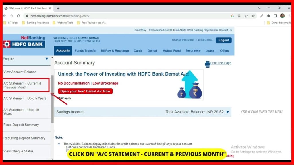 HDFC: How to Download HDFC Bank Statement through Net Banking with ...